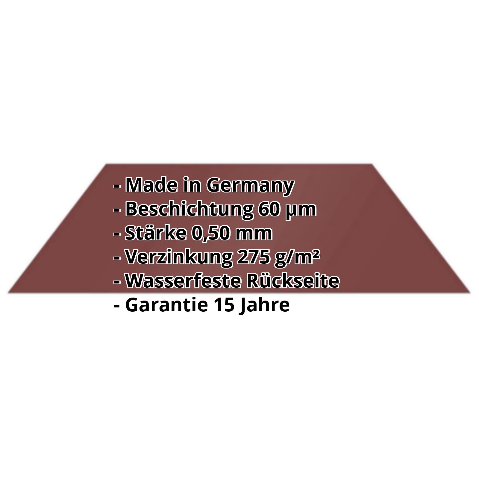 Flachblech | 60 µm TTHD Stahl 0,50 mm | 8012 - Rotbraun